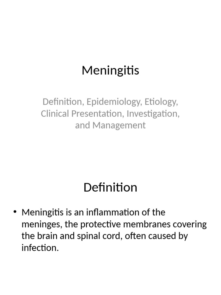 Meningitis: Causes, Symptoms, and Treatment | PDF