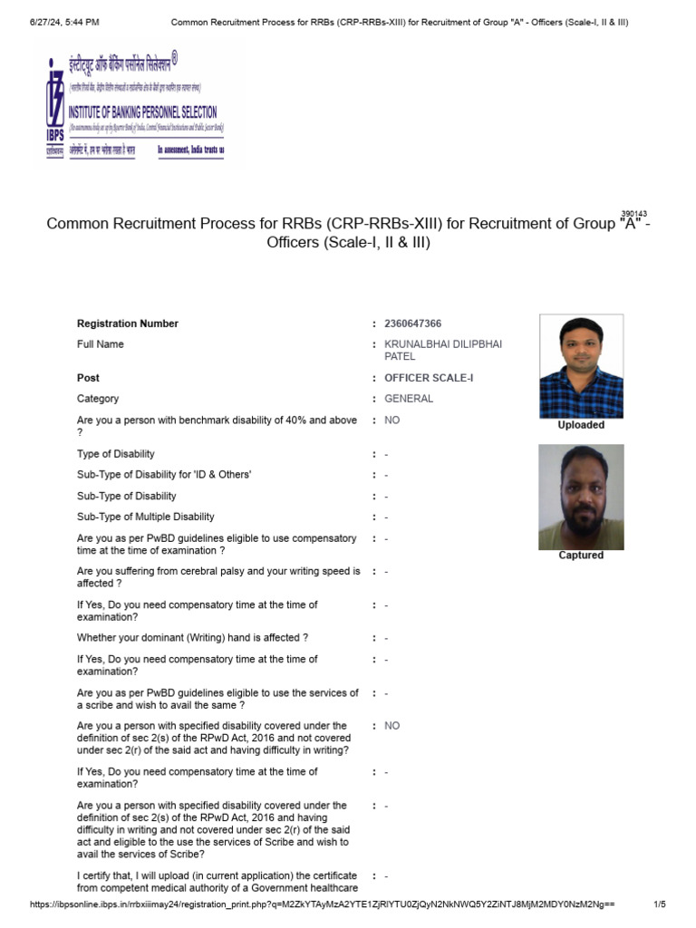 RRB Po 2024 Application Form - Rrbs (Crp-Rrbs-Xiii) For Recruitment of ...