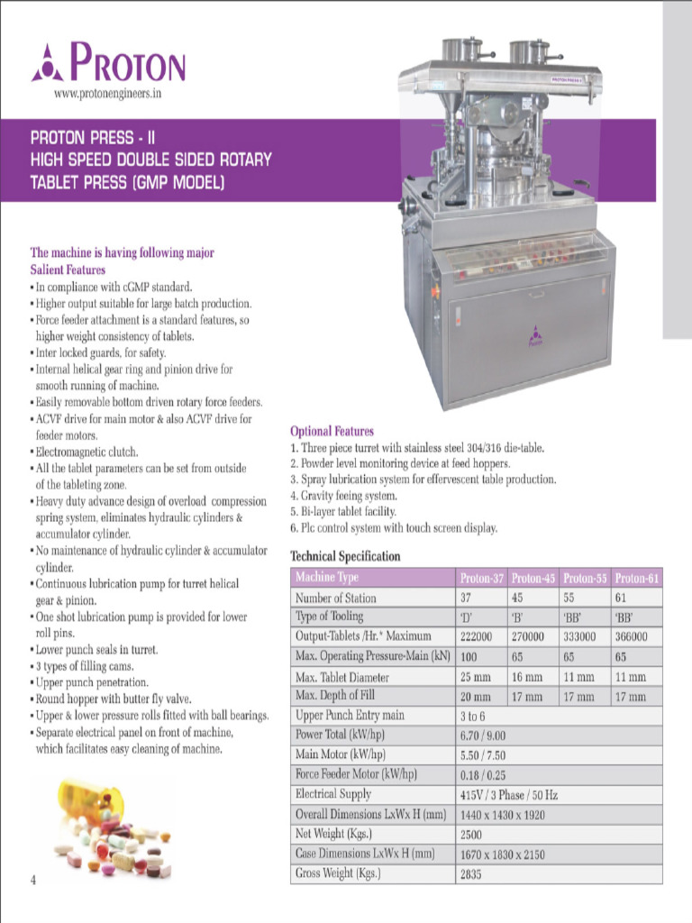 Double Sided Rotary Tablet Press Machine | PDF