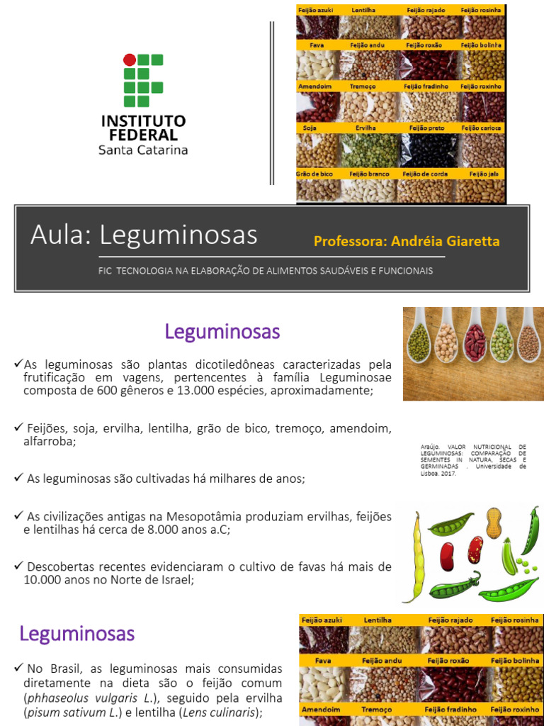 Aula de Leguminosas | PDF | Nutrientes | Feijão