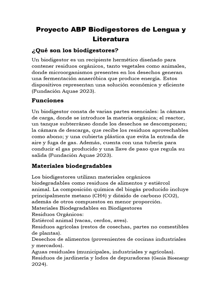 Biodigestores: Beneficios y Funcionamiento | PDF | Digestión anaeróbica ...