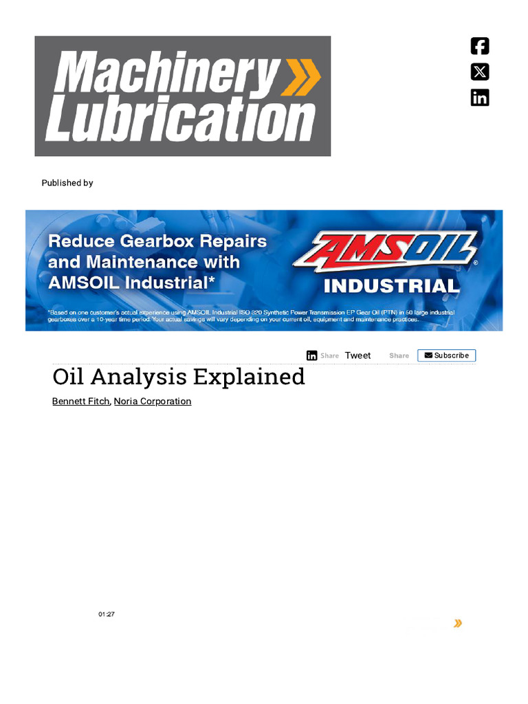 What is Oil Analysis_ _ Machinery Lubrication | PDF