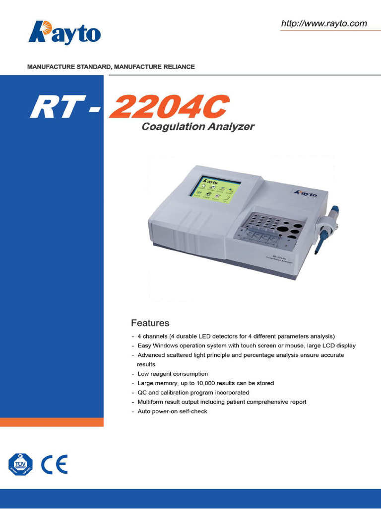 RT-2204C Coagulation Analyzer | PDF