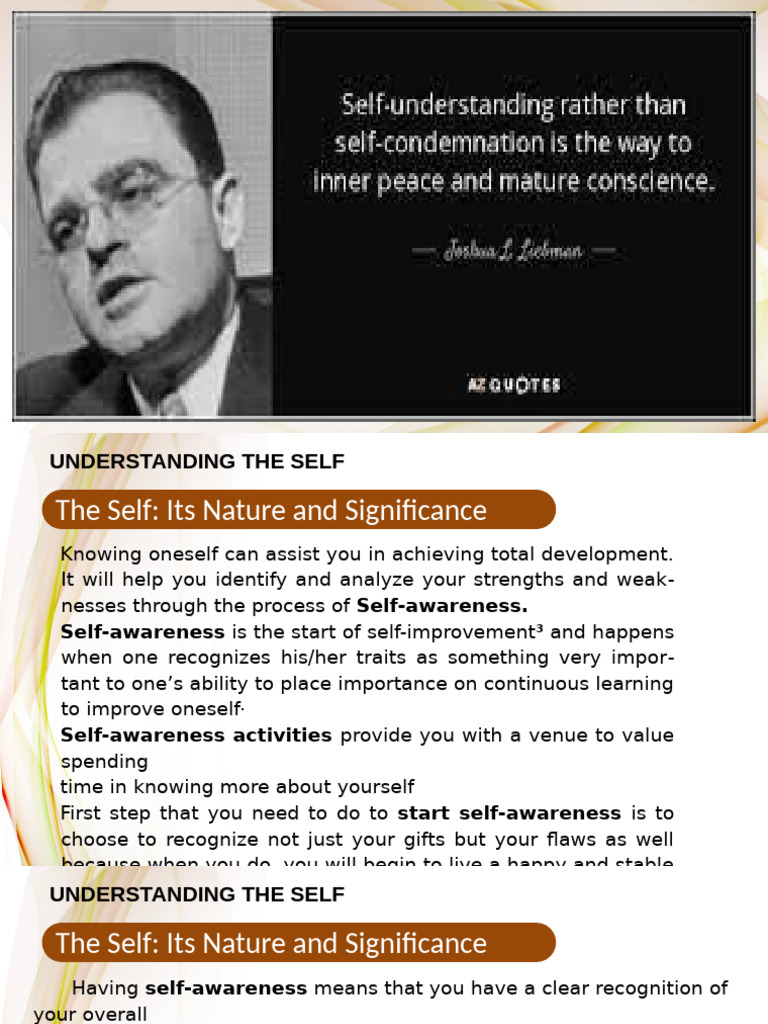 Understanding The Self | PDF | Philosophy Of Self | Self