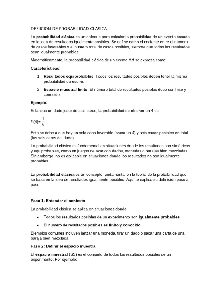 Probabilidad Clásica y Frecuencia Relativa | PDF | Teoría de probabilidad | Probabilidad