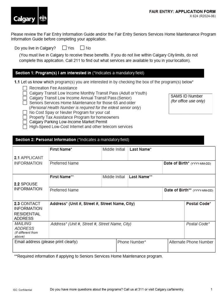 Calgary Fair Entry Application Form | PDF | Identity Document