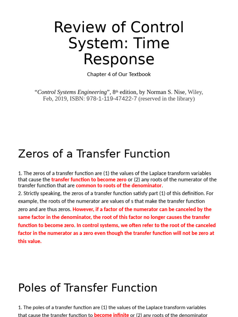 Review of Control System - Time Response | PDF | Damping | Differential Equations