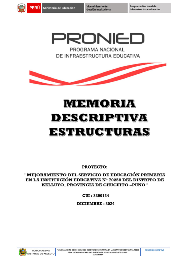 Memoria Descriptiva Estructuras | PDF | Fundación (Ingeniería) | Hormigón
