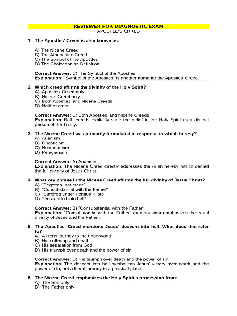 Apostles' Creed and Nicene Creed Overview | PDF | God The Father | Jesus