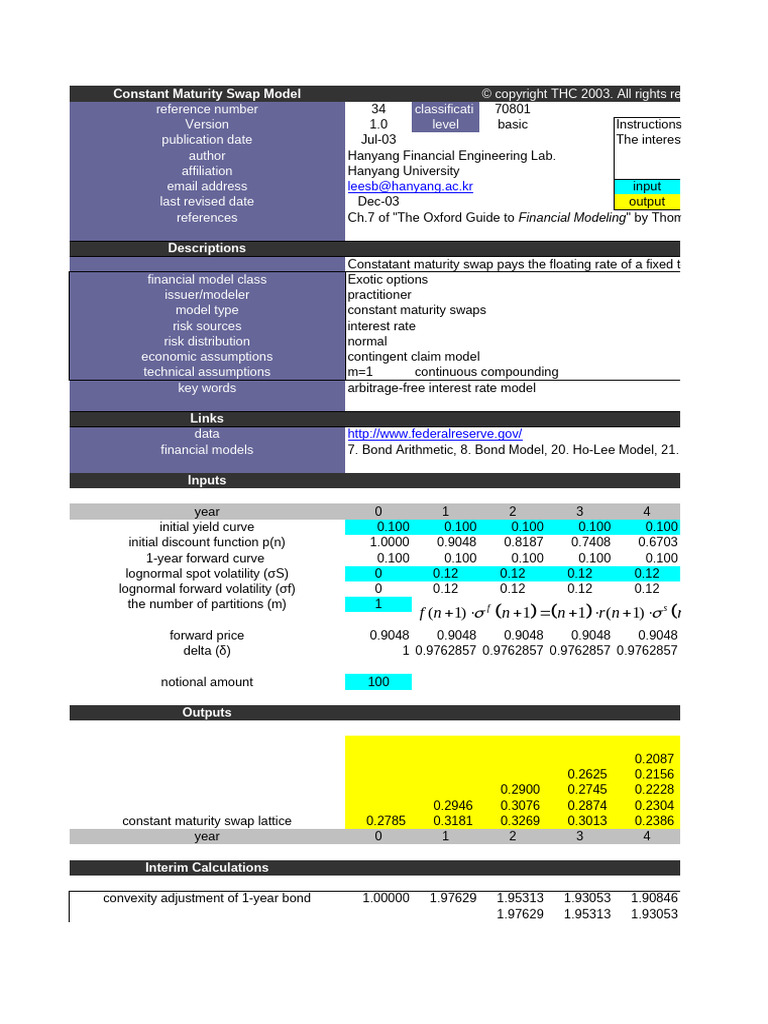 34 ConstantMaturitySwapModel1202 | PDF | Bonds (Finance) | Fixed Income