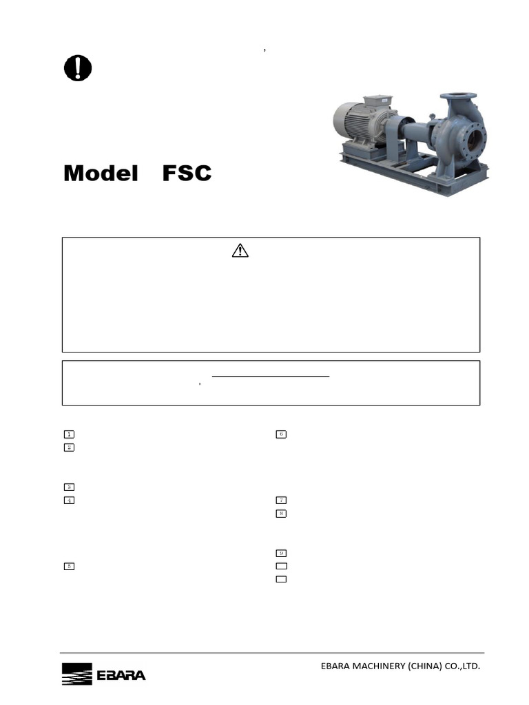 FSC Instruction Manual | PDF | Pump | Water