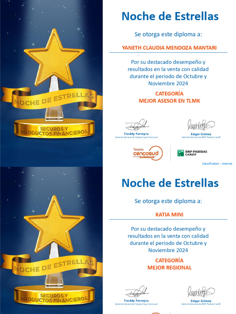 Diplomas Gala Cencosud - FINAL | PDF | Empresas que cotizan en bolsa de ...