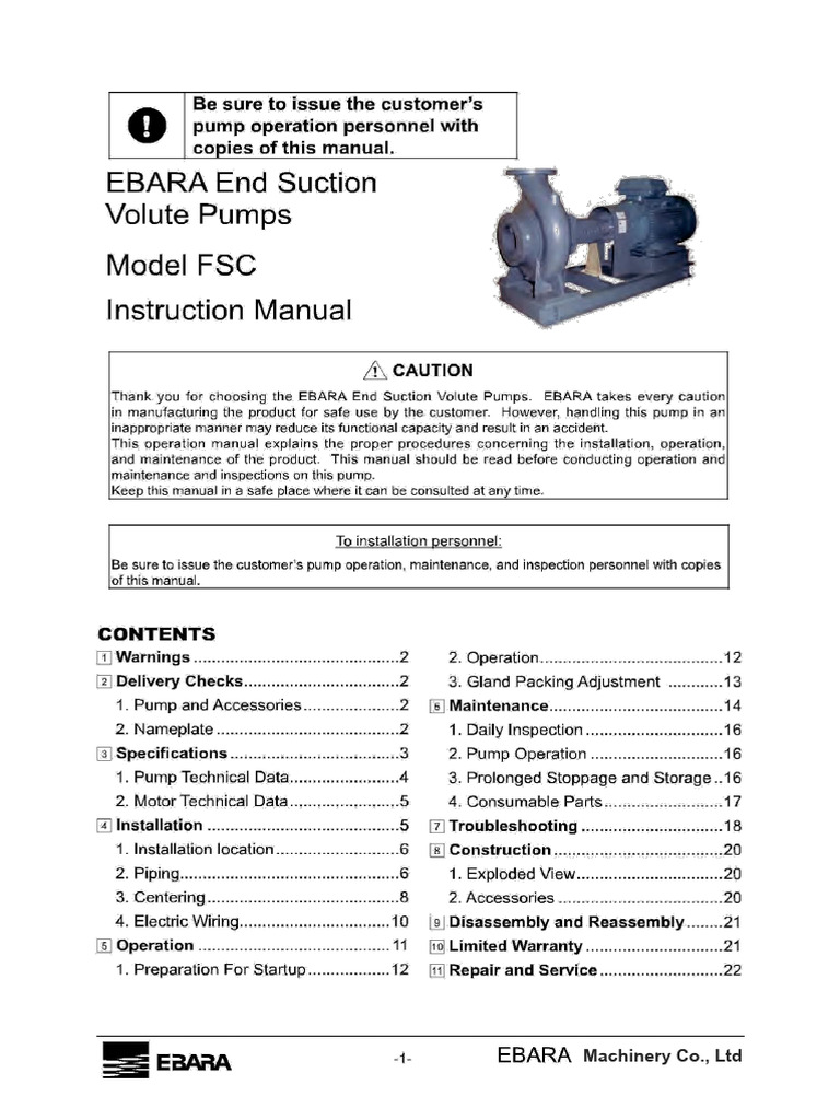 EBARA_Manual_for_FSC | PDF