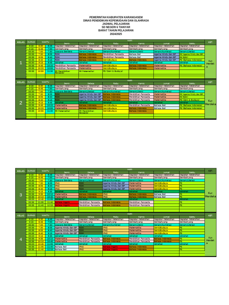 Jadwal Pelajaran IKM 2024_2025 | PDF