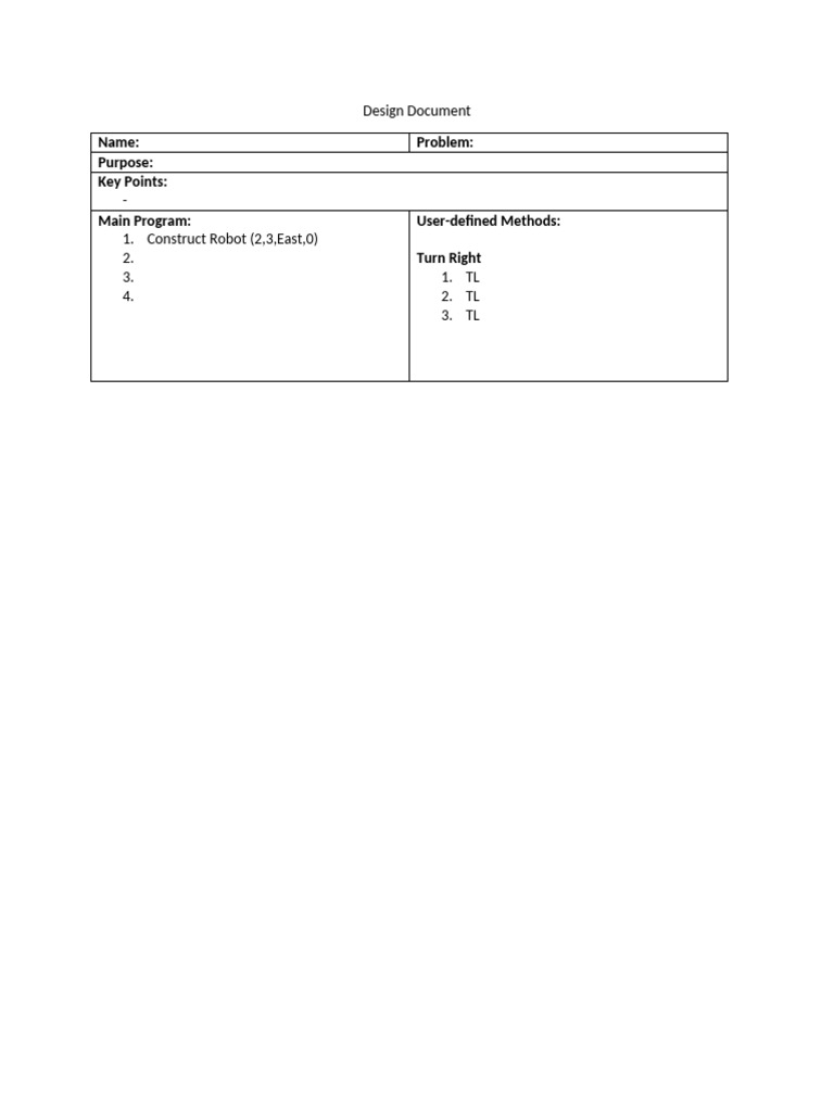 Design Document - Template | PDF