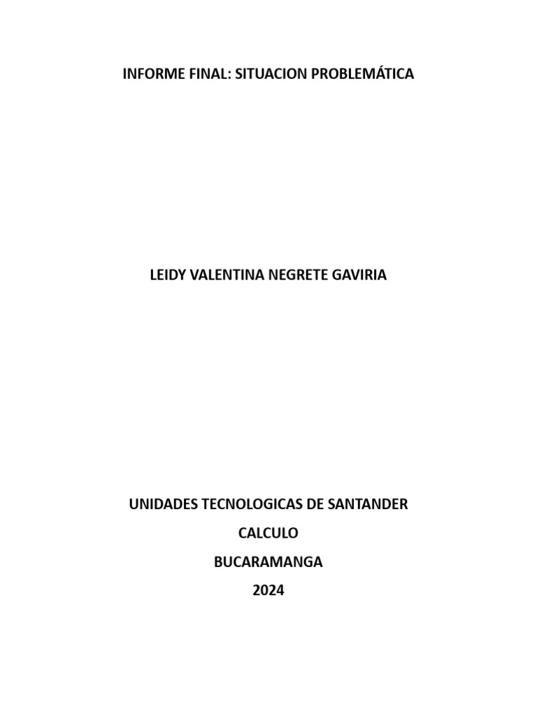 Informe Final Calculo Leidy Negrete | PDF