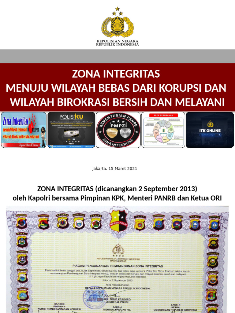 Paparan Zona Integritas Polri | PDF