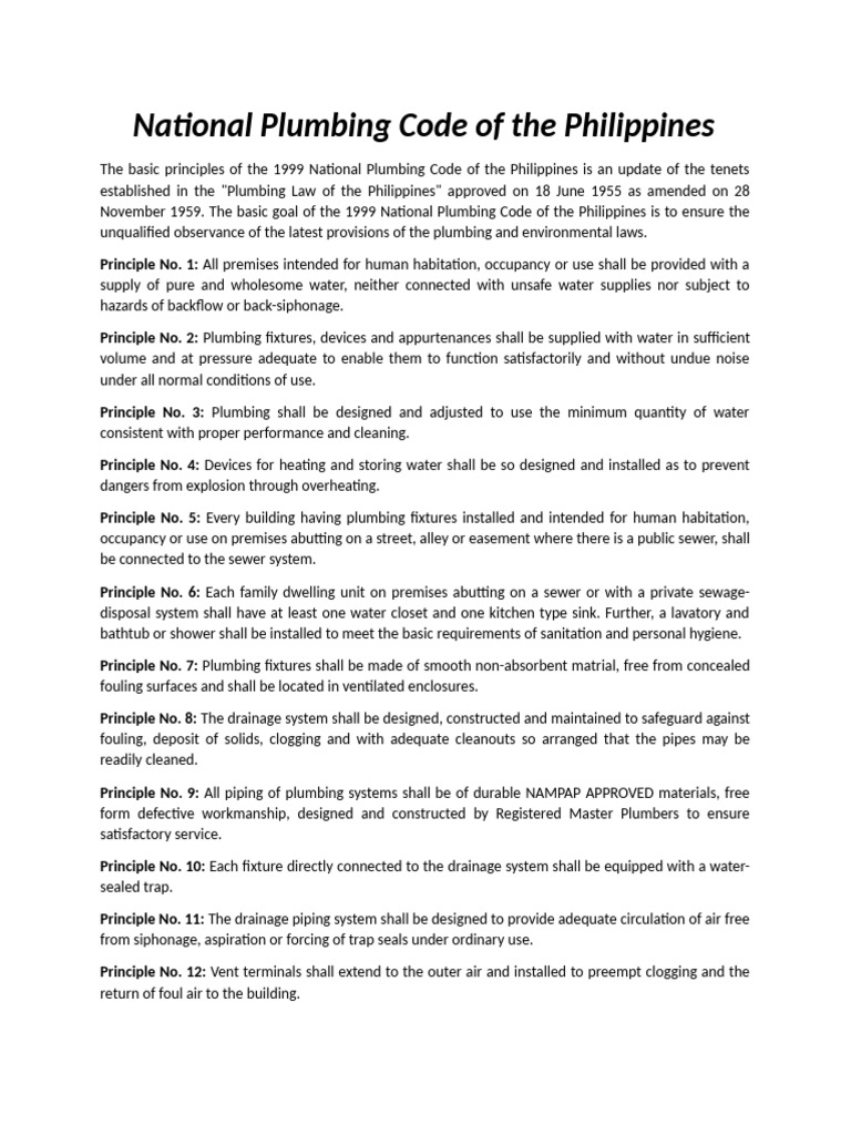 National Plumbing Code of The Philippines | PDF | Plumbing | Water