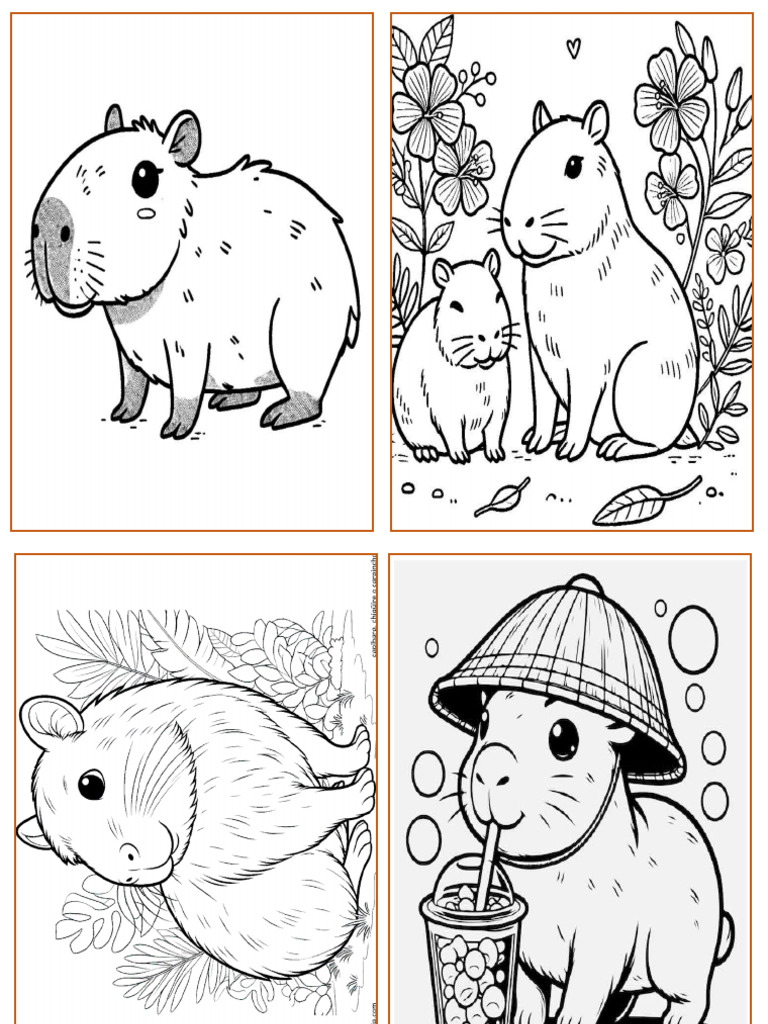 capibara agenda colorear | PDF