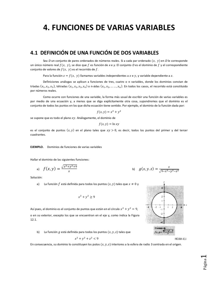Funciones de Varias Variables | PDF | Derivado | Función (Matemáticas)