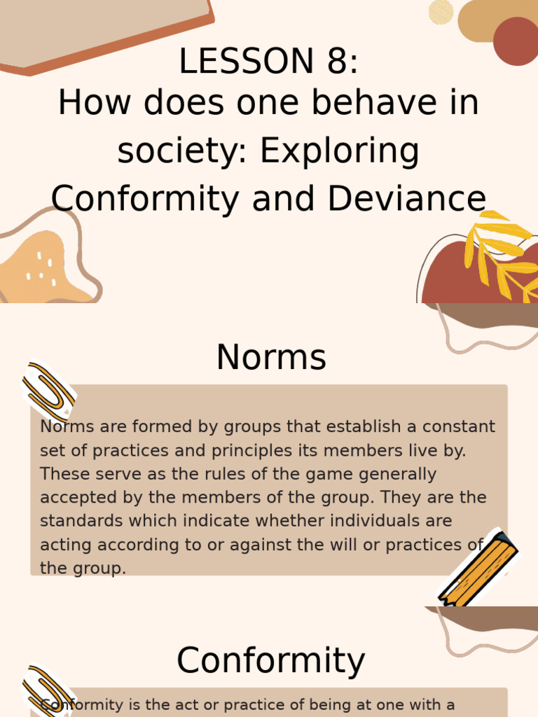 UCSP-Lesson-8 | PDF | Deviance (Sociology) | Conformity