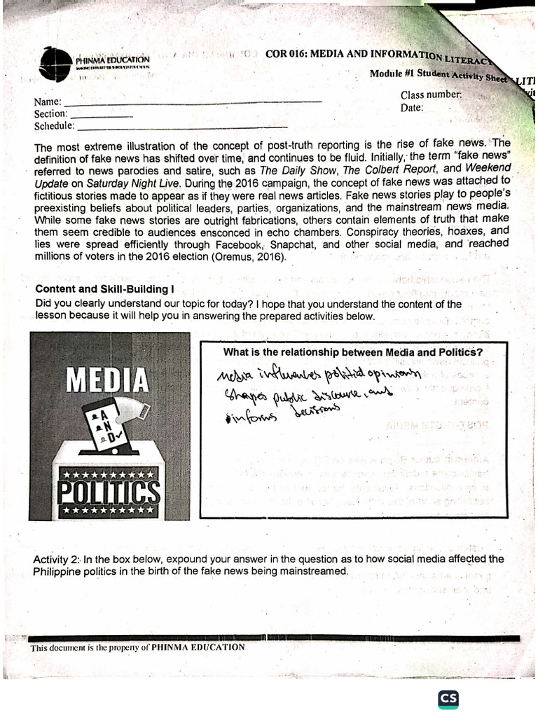 Cor16 M1 6 12 Humss 1 | PDF