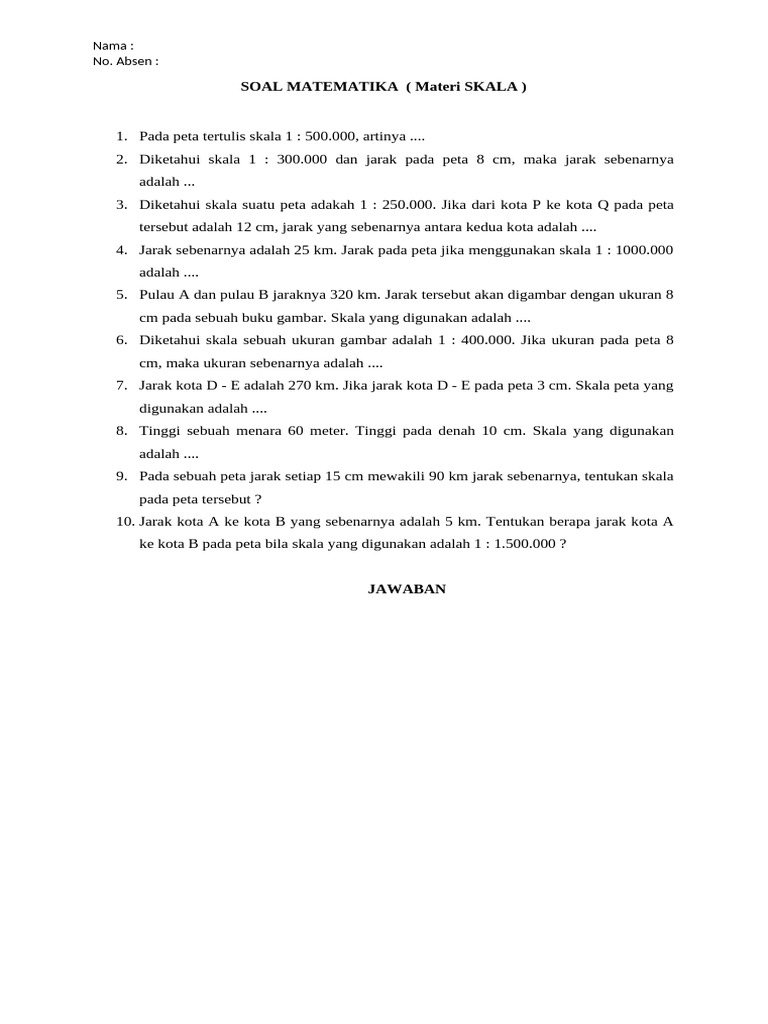SOAL MATEMATIKA 4 | PDF