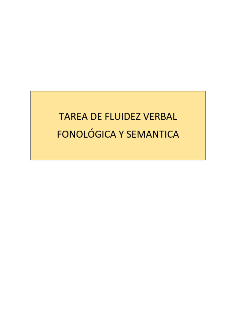 2 Manual de Instrucción Tarea de Fluidez Verbal | PDF