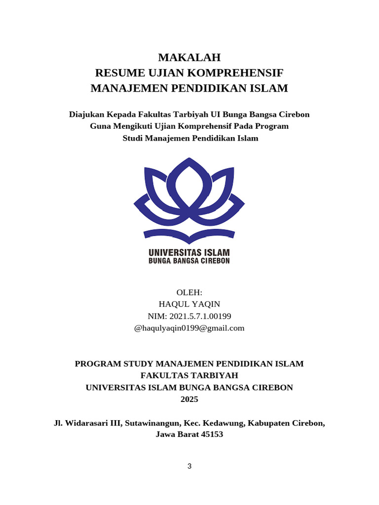 Resume Ujian Komprehensif MPI 2025 | PDF