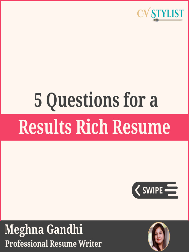 5 Key Questions for a Winning Resume | PDF