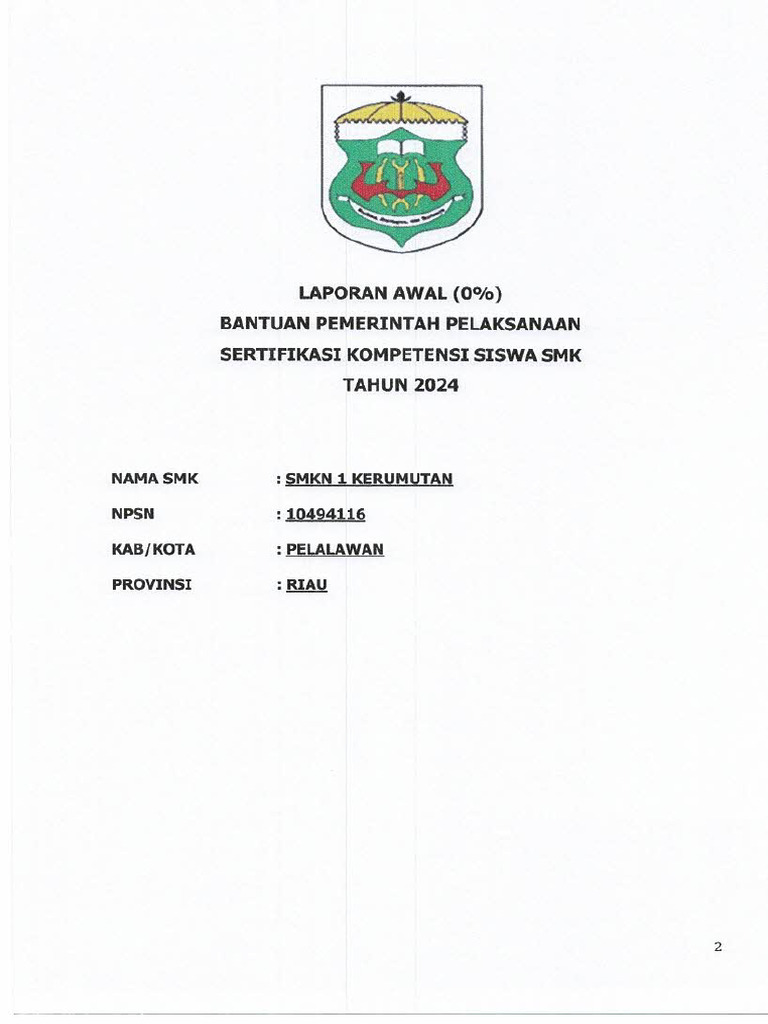 format Laporan Awal 0%_000032 | PDF