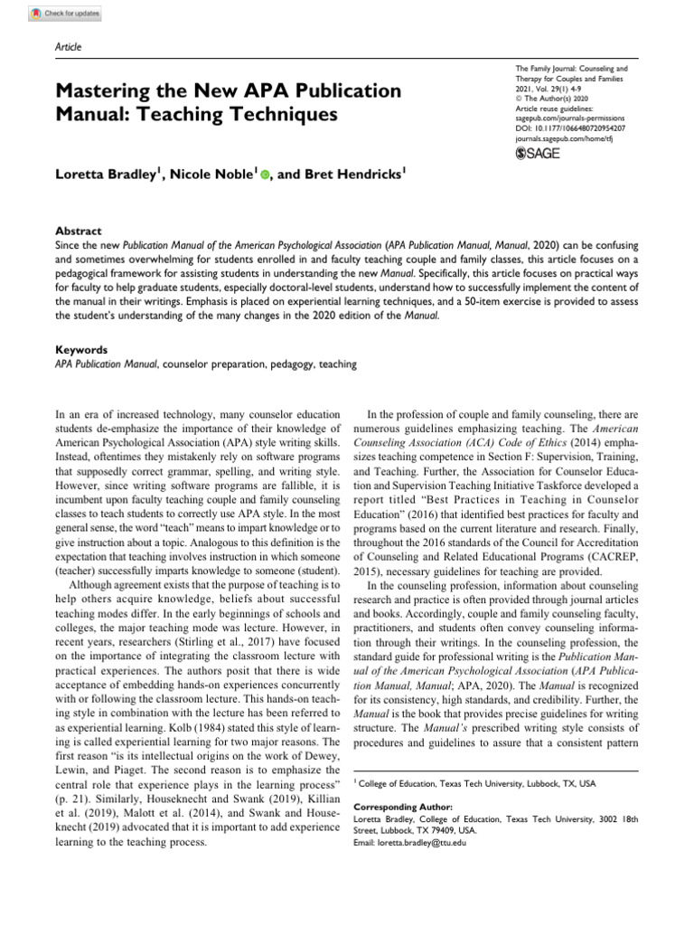 Mastering the New APA Publication | PDF | Apa Style | American ...