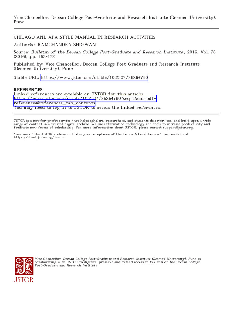 Chicago vs. APA Style Manual Guide | PDF | Citation | Note (Typography)