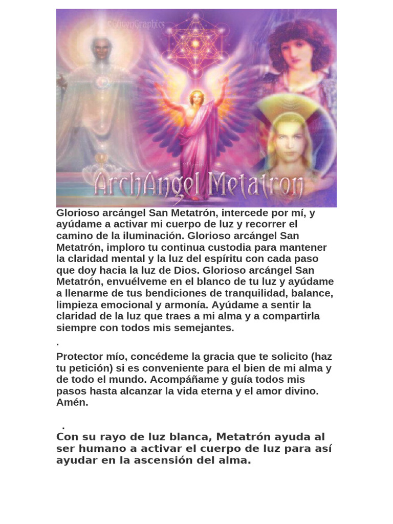 San Metatron Oracion | PDF | Oración
