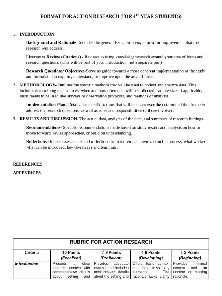 Action Research Format 2025 | PDF | Data | Methodology