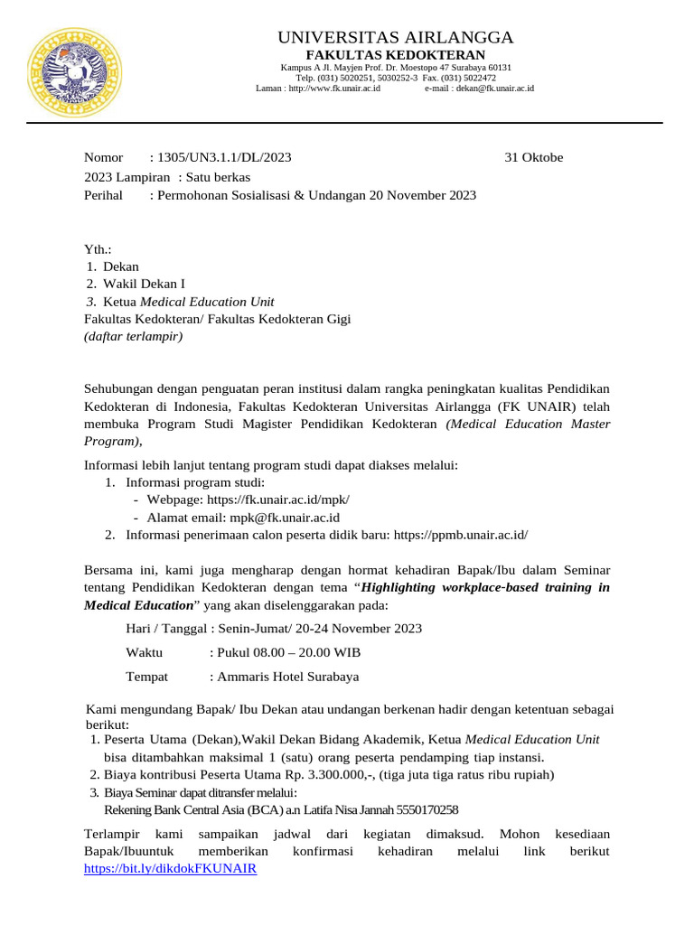 Rev1. Undangan Seminar Dikdok Dan Launching | PDF