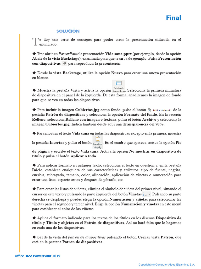 21-Solución de la práctica final | PDF | Microsoft PowerPoint | Botón (Computación)