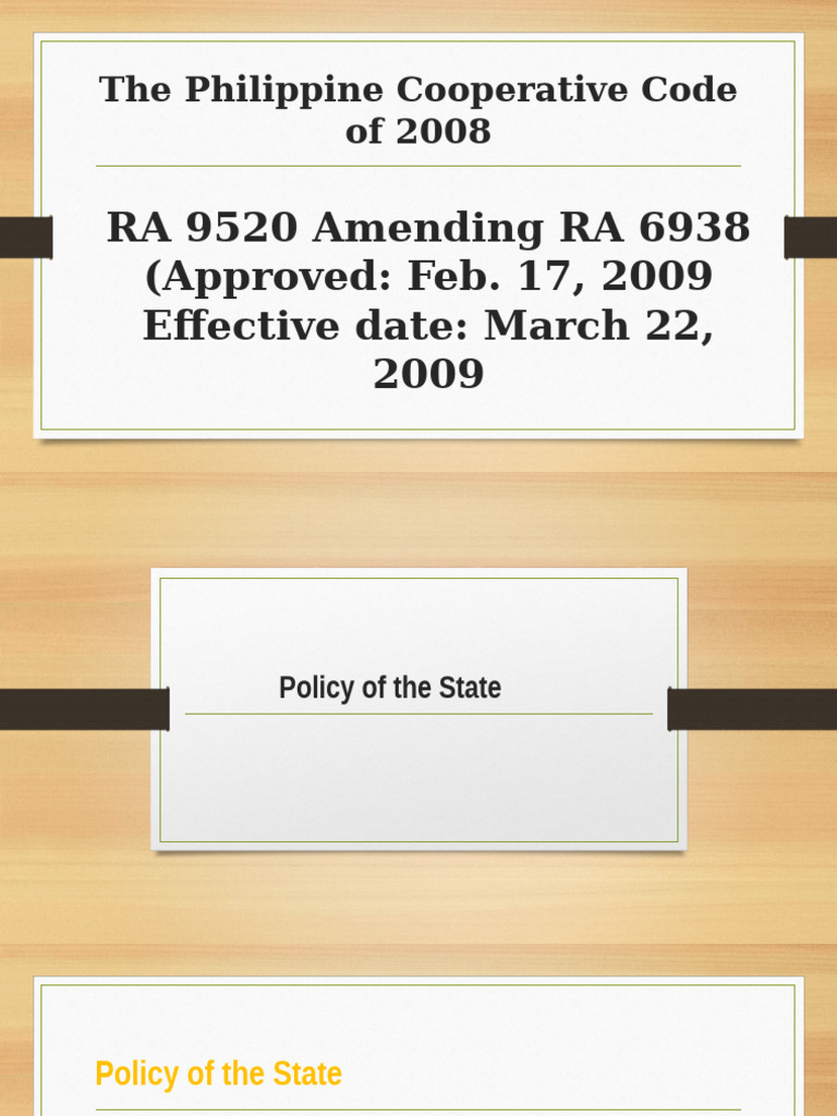 Salient Features of RA 9520 | PDF | Cooperative | Board Of Directors