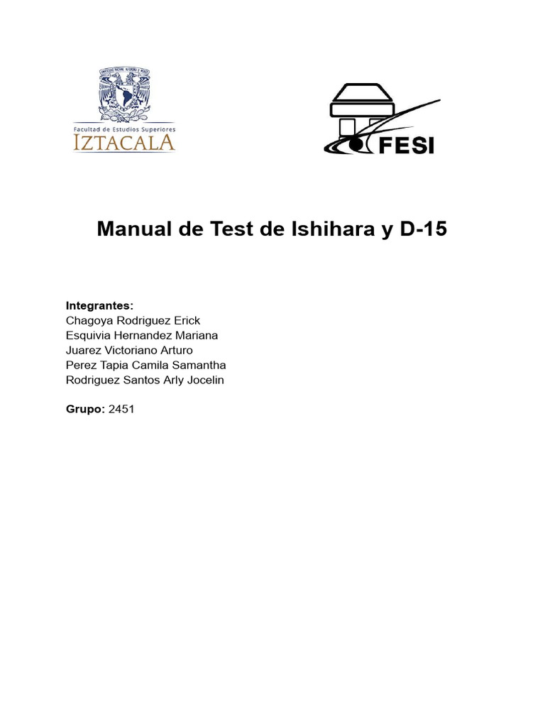 Manual de Ishihara y D15 | PDF | Color