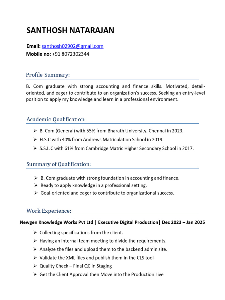 Santhosh Natarajan | PDF