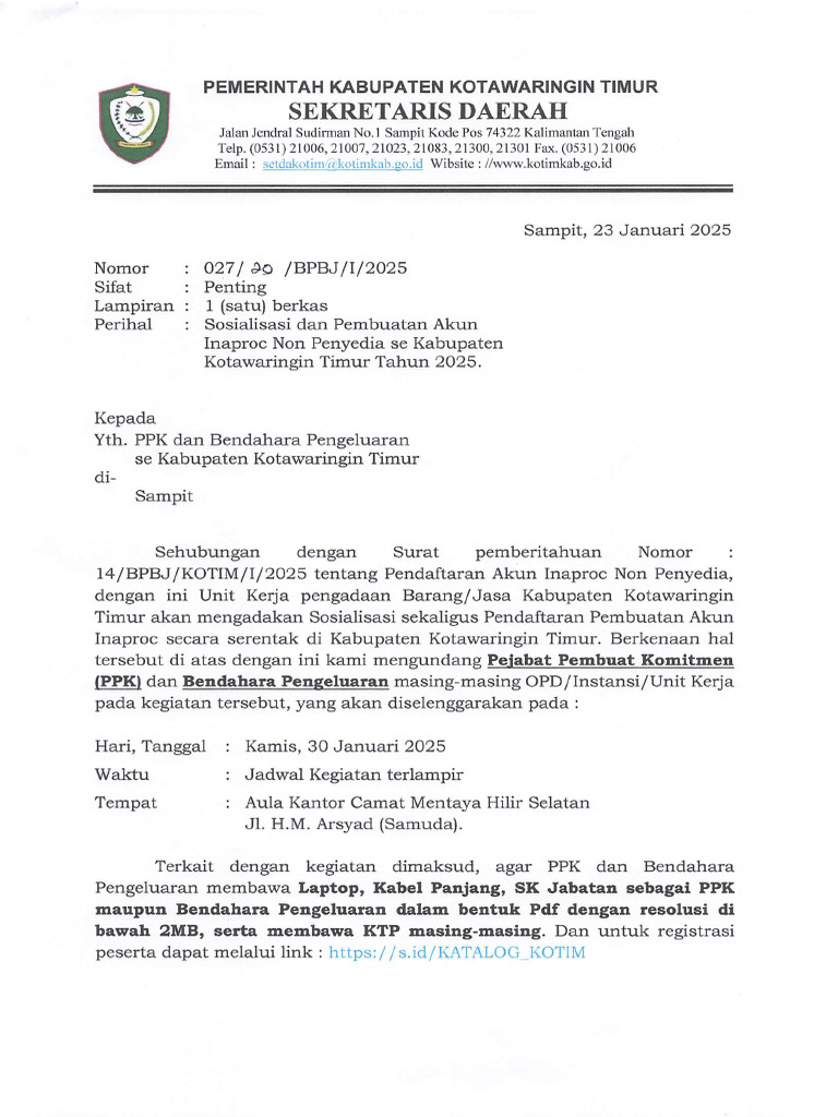 Zona 2 Undangan Pembuatan Akun Inaproc | PDF