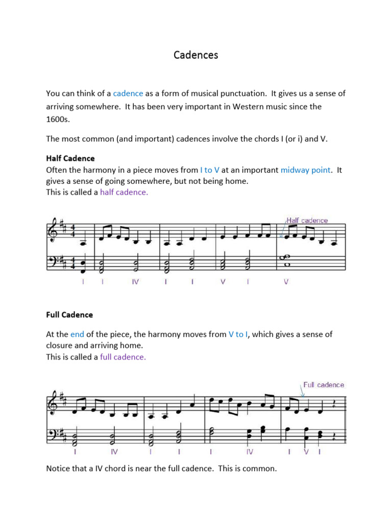 Understanding Musical Cadences | PDF