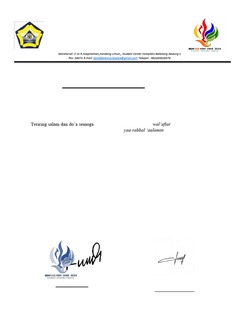 Surat Undangan Hima Ormawa (Barya Anataratma) | PDF