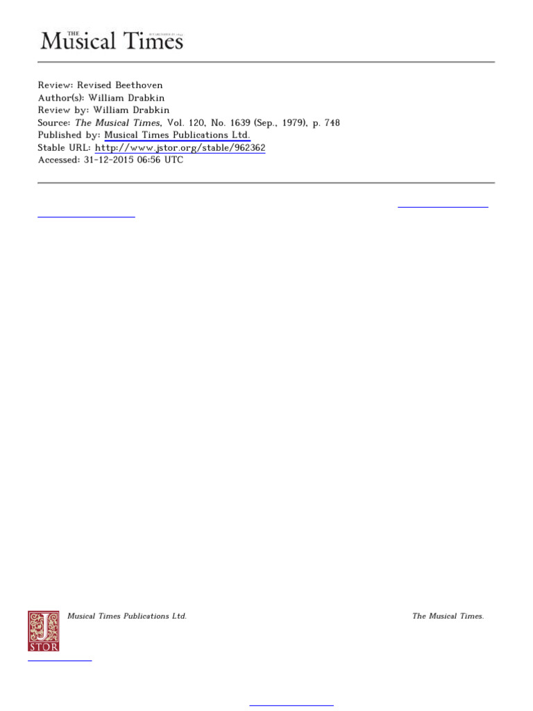 Revised Beethoven Review in Musical Times | PDF | Musical Compositions ...
