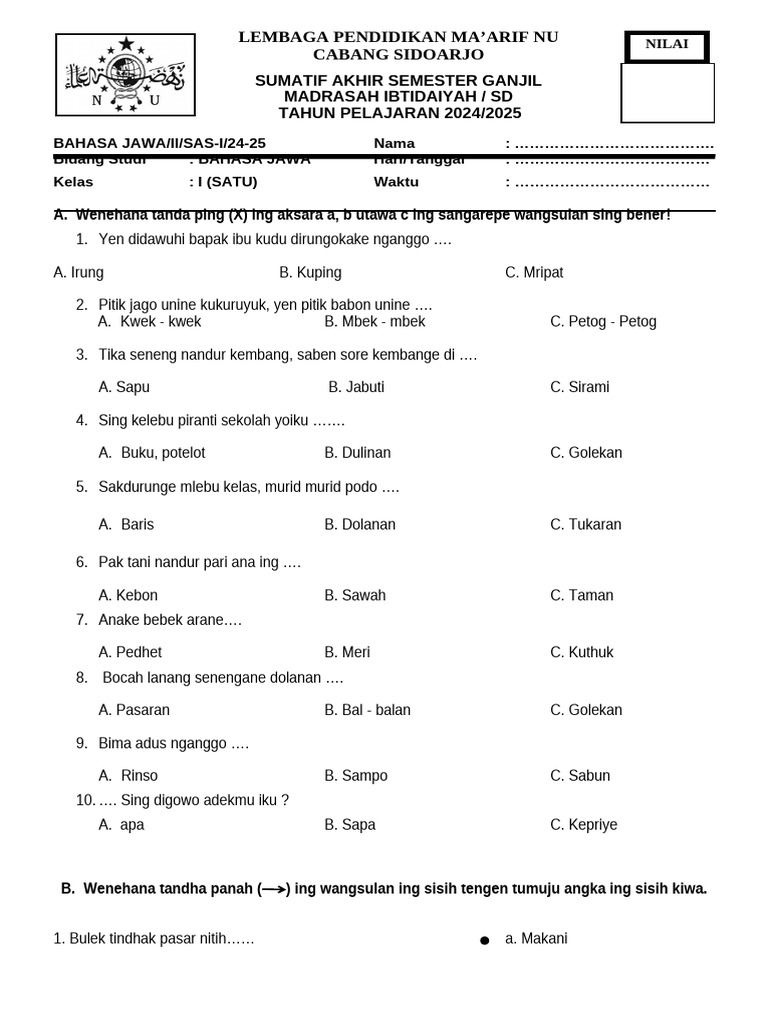 SAS Bahasa Jawa | PDF