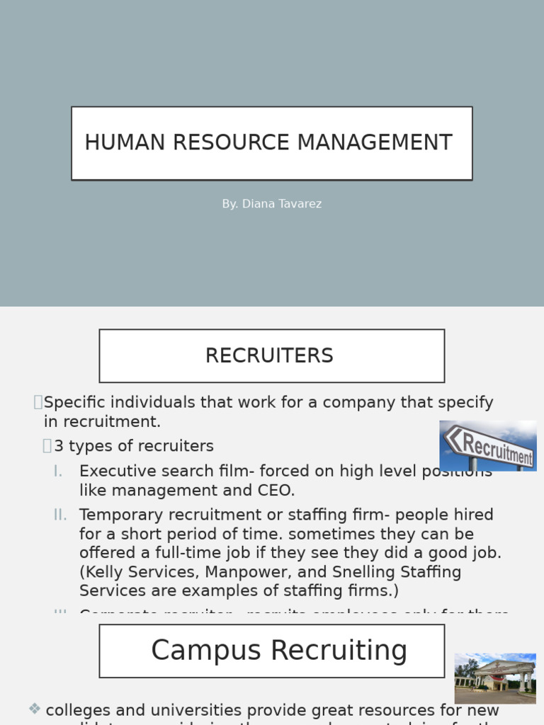 Human Resource Management - Recruite Sources | PDF | Recruitment ...