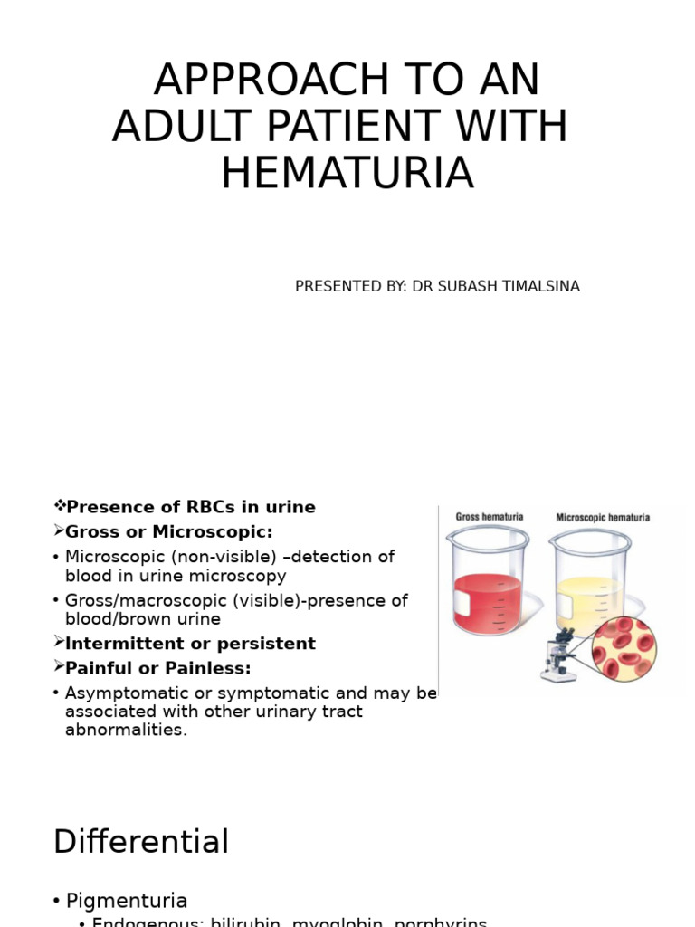Approach To Hematuria 2 | PDF | Medical Specialties | Diseases And ...