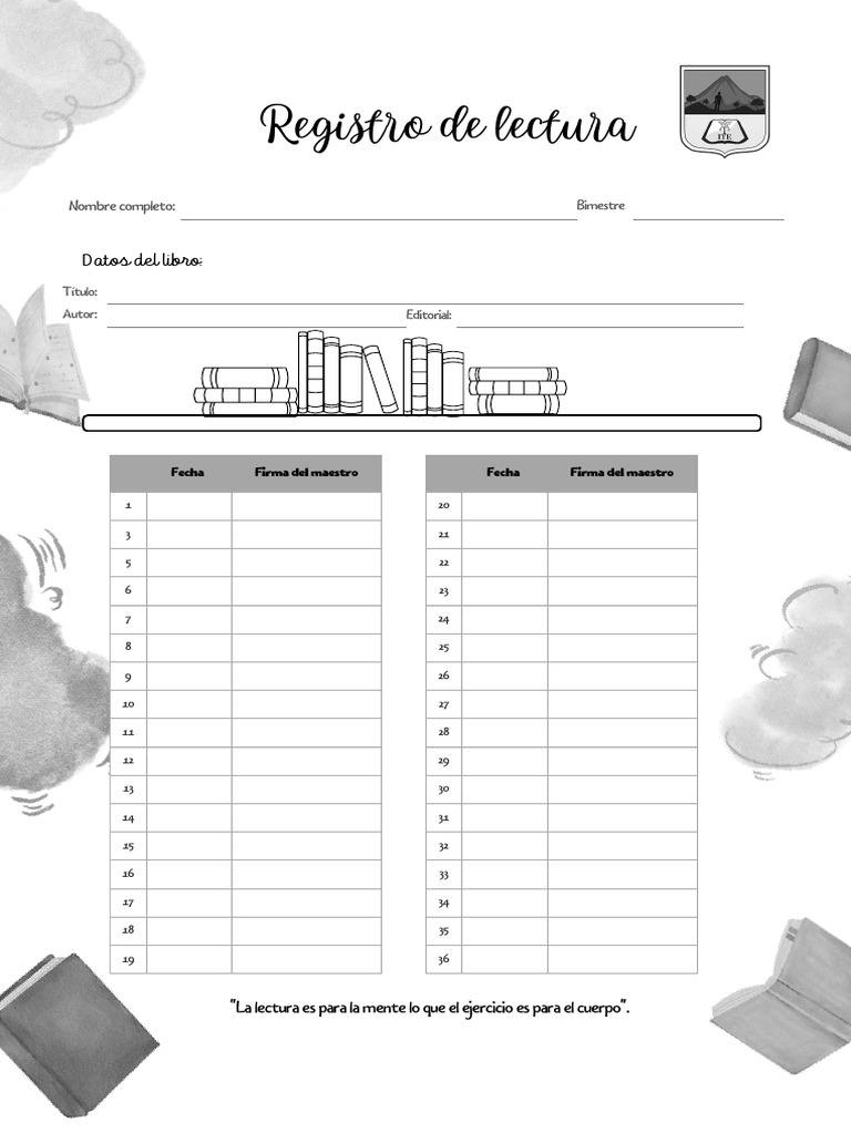 Registro de Lectura Bimestral | PDF