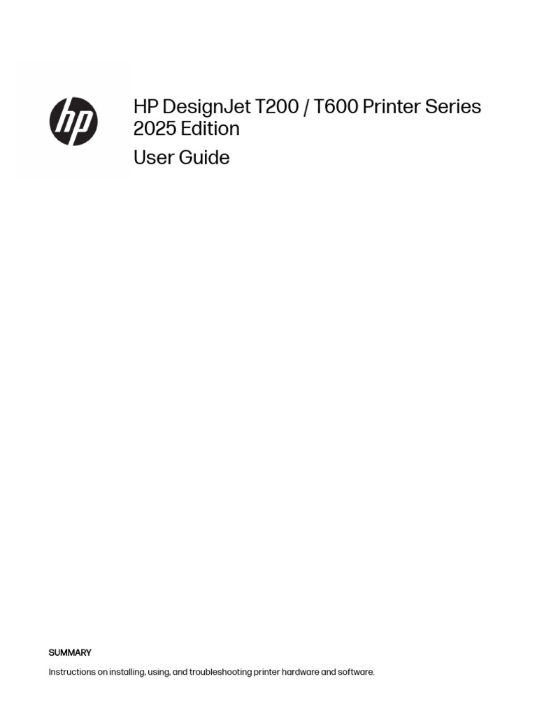 HP DesignJet T200 User Guide | PDF | Printer (Computing) | Hewlett Packard