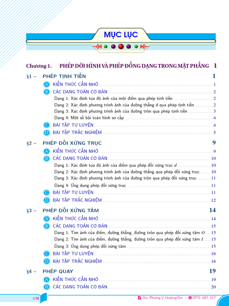 Phép D I Hình Và Phép Đ NG D NG Trong MP CD Toán L P 11 | PDF
